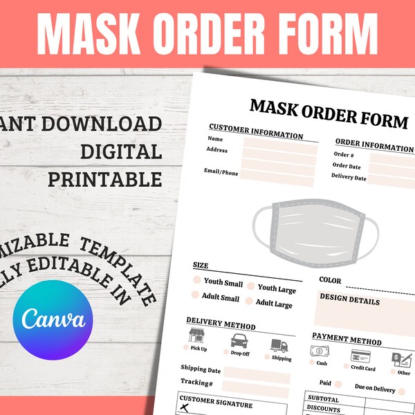 Embroidery Order Form Printable - Etsy