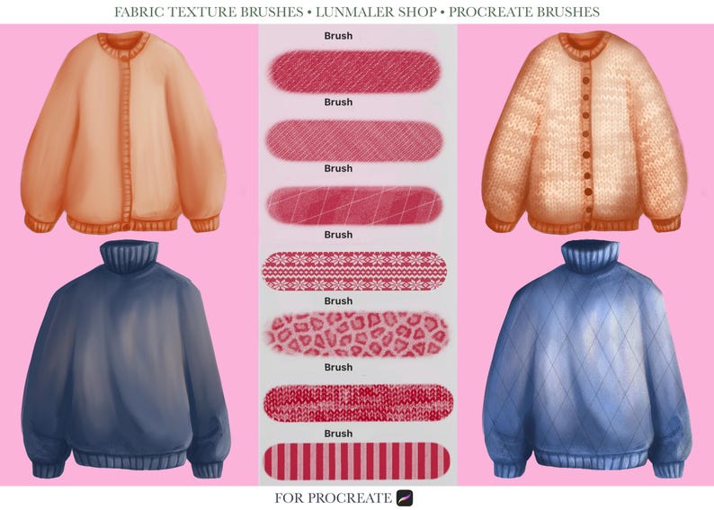 Fabric Texture Brushes for Procreate. Clothes Brushes. Anime Clothes ...