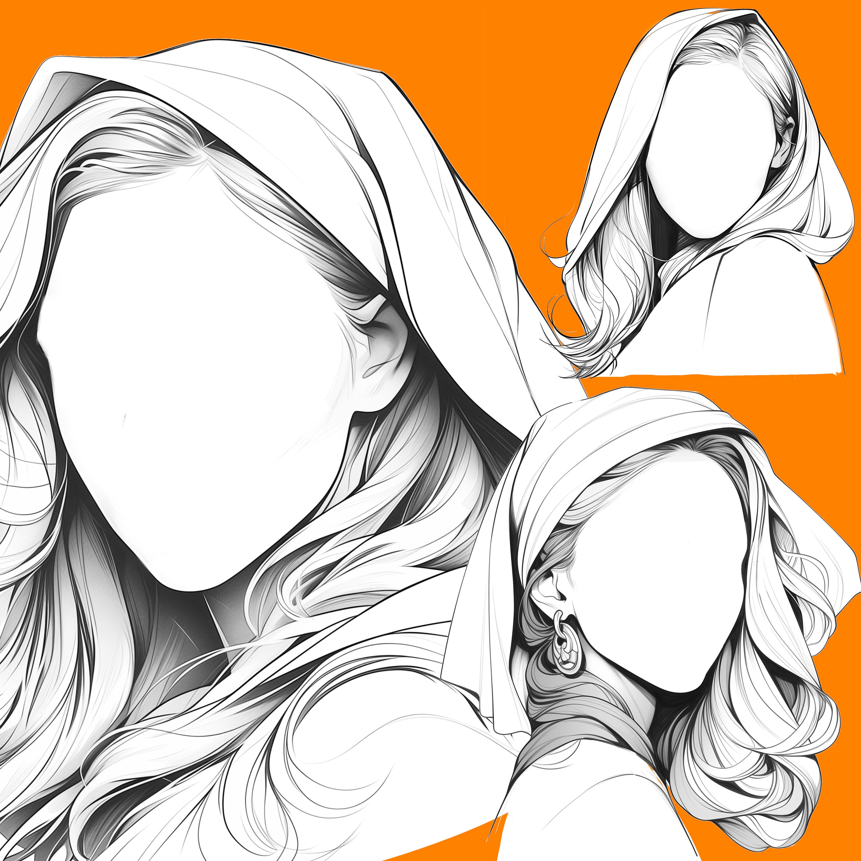 230 Hairstyle Stamp Brushes for Procreate, Procreate, Procreate Stamp ...