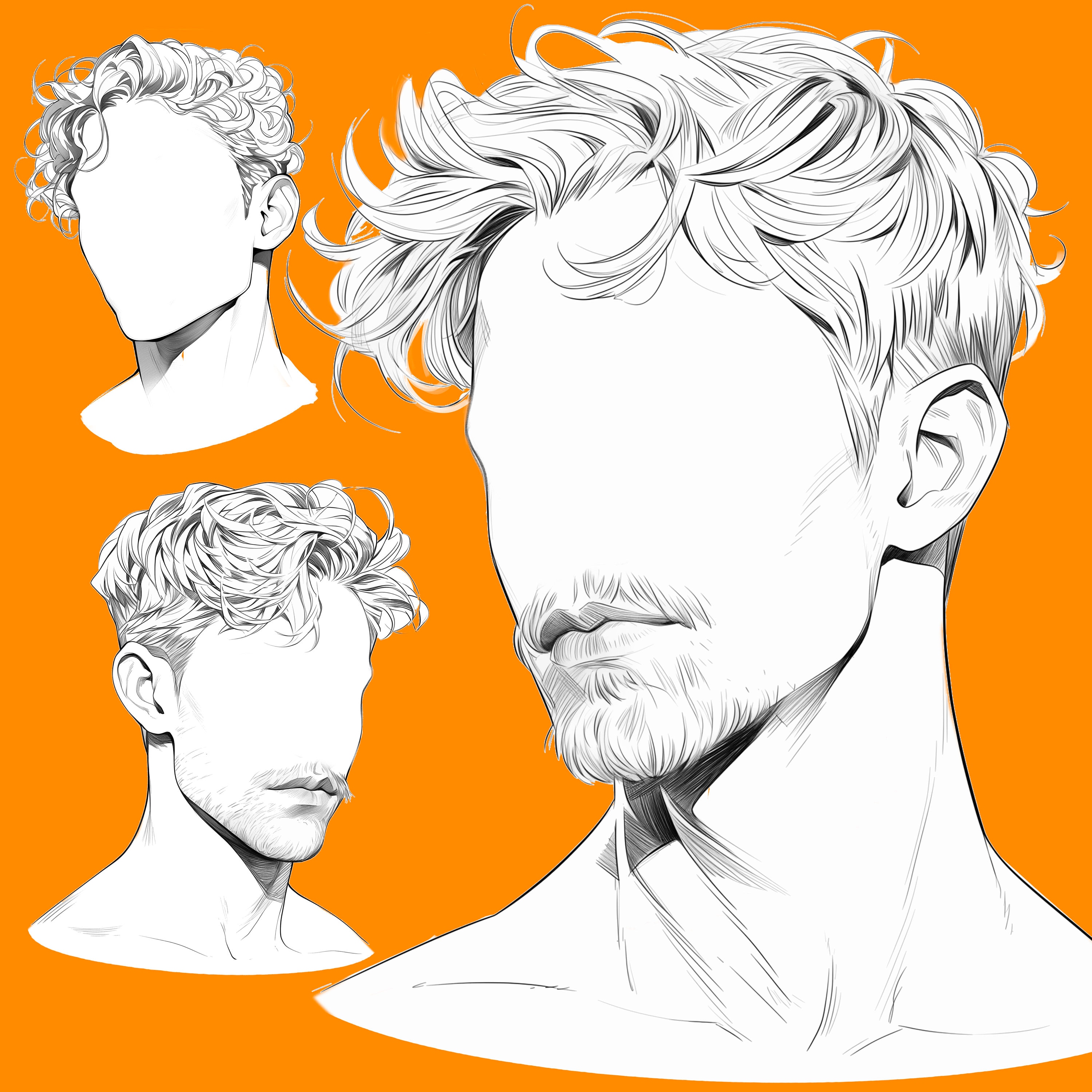 118 Male Hair Stamp Brushes for Procreate, Procreate Stamp Brushes ...