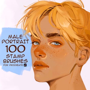 100 Male Portrait Stamp Brushes for Procreate | Procreate Stamp Brushes ...