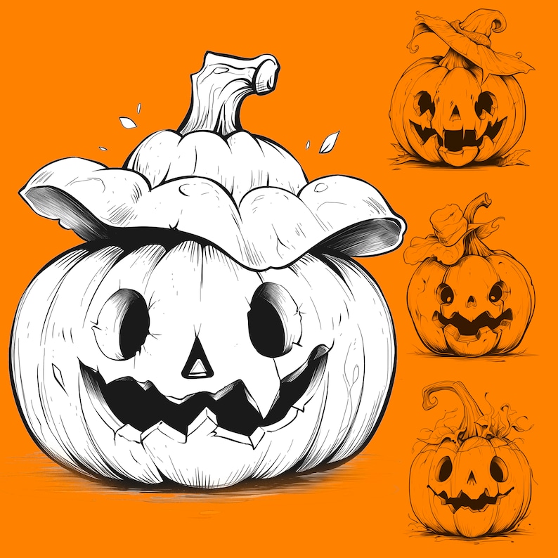 300 Halloween Pumpkin Stamp Brushes for Procreate (brushset Digital ...