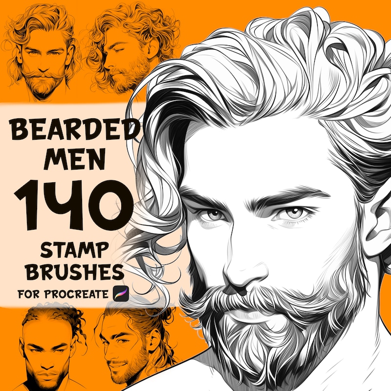 Bearded Men Stamp - Etsy