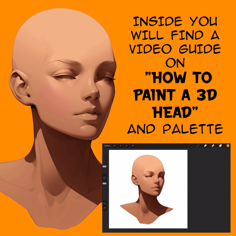 3d Head Stamp Brushes for Procreate, Procreate Skin Tone, Procreate Stamp Brushes, Procreate ...