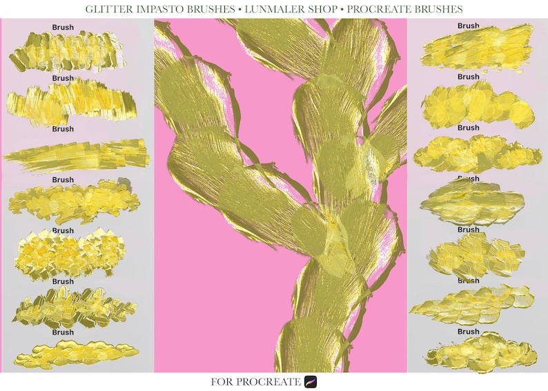 Glitter Impasto Brushes for Procreate. Glitter Realistic Oil Brushes ...