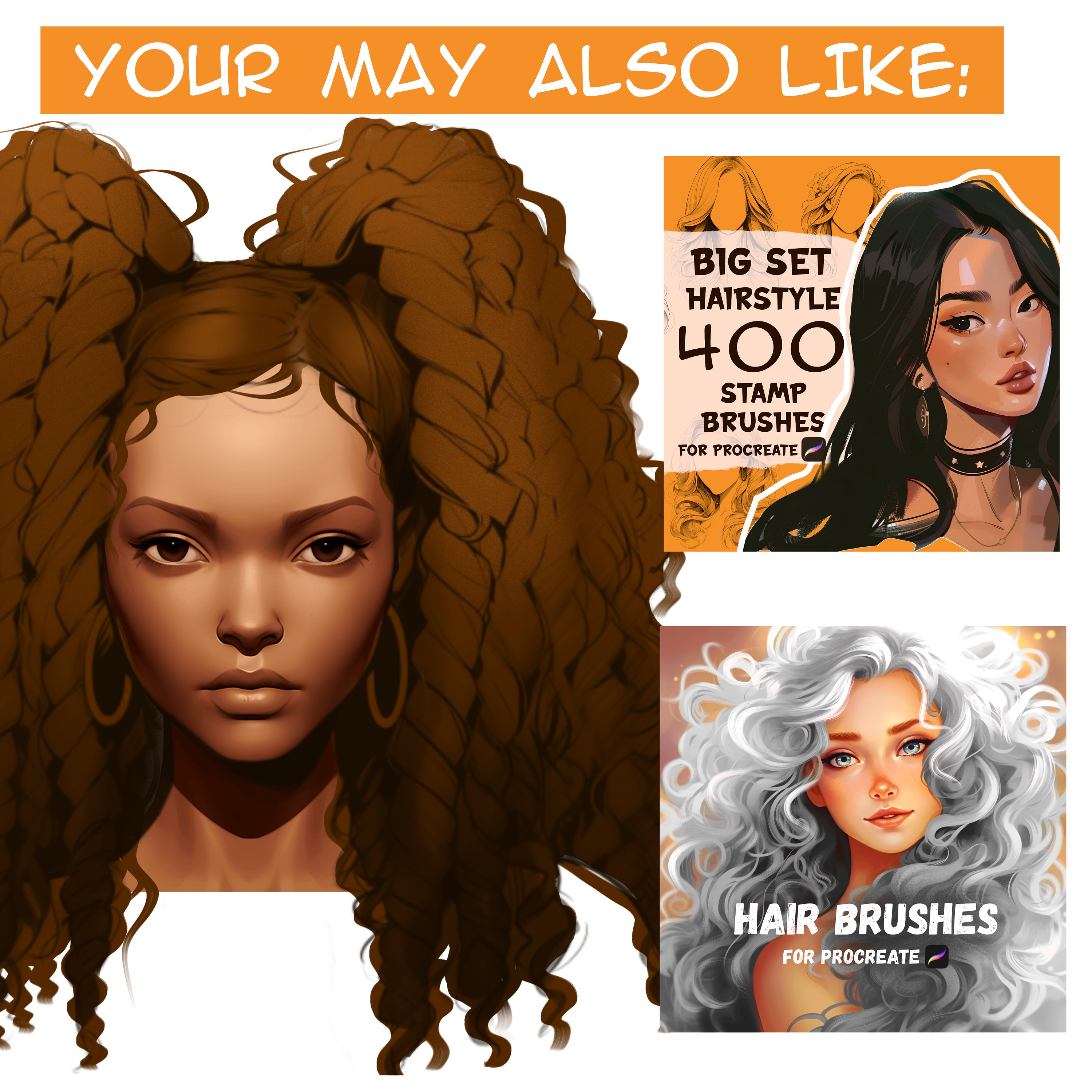 130 3D Head Stamp Brushes for Procreate, Procreate, Procreate Stamps ...