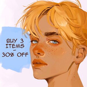 100 Male Portrait Stamp Brushes for Procreate | Procreate Stamp Brushes ...