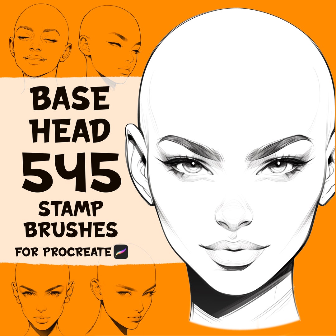 545 Base Head Procreate Stamp Brushes, Procreate Female Head, Procreate ...
