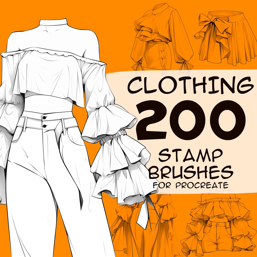 214 Clothing Stamp Brushes for Procreate, Procreate Stamp, Procreate ...