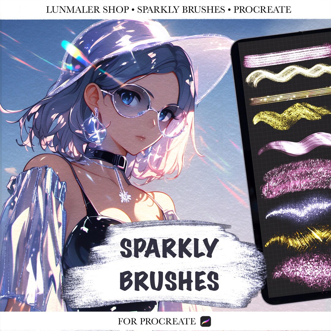 Sparkly Procreate Brushes: Anime Character Design, Glitter & Paper ...