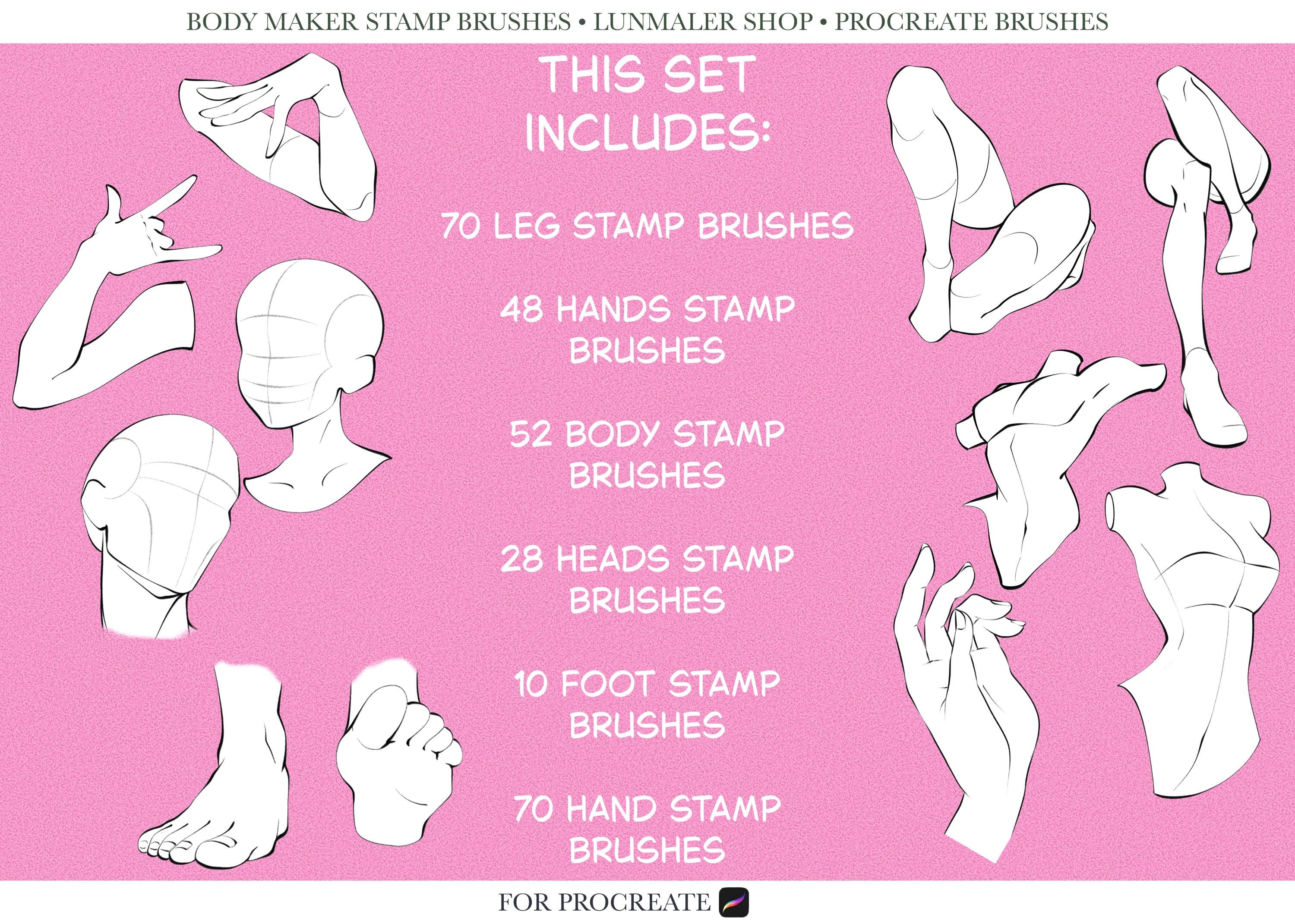 Female Body Maker Stamp Brushes for Procreate. Procreate Character ...