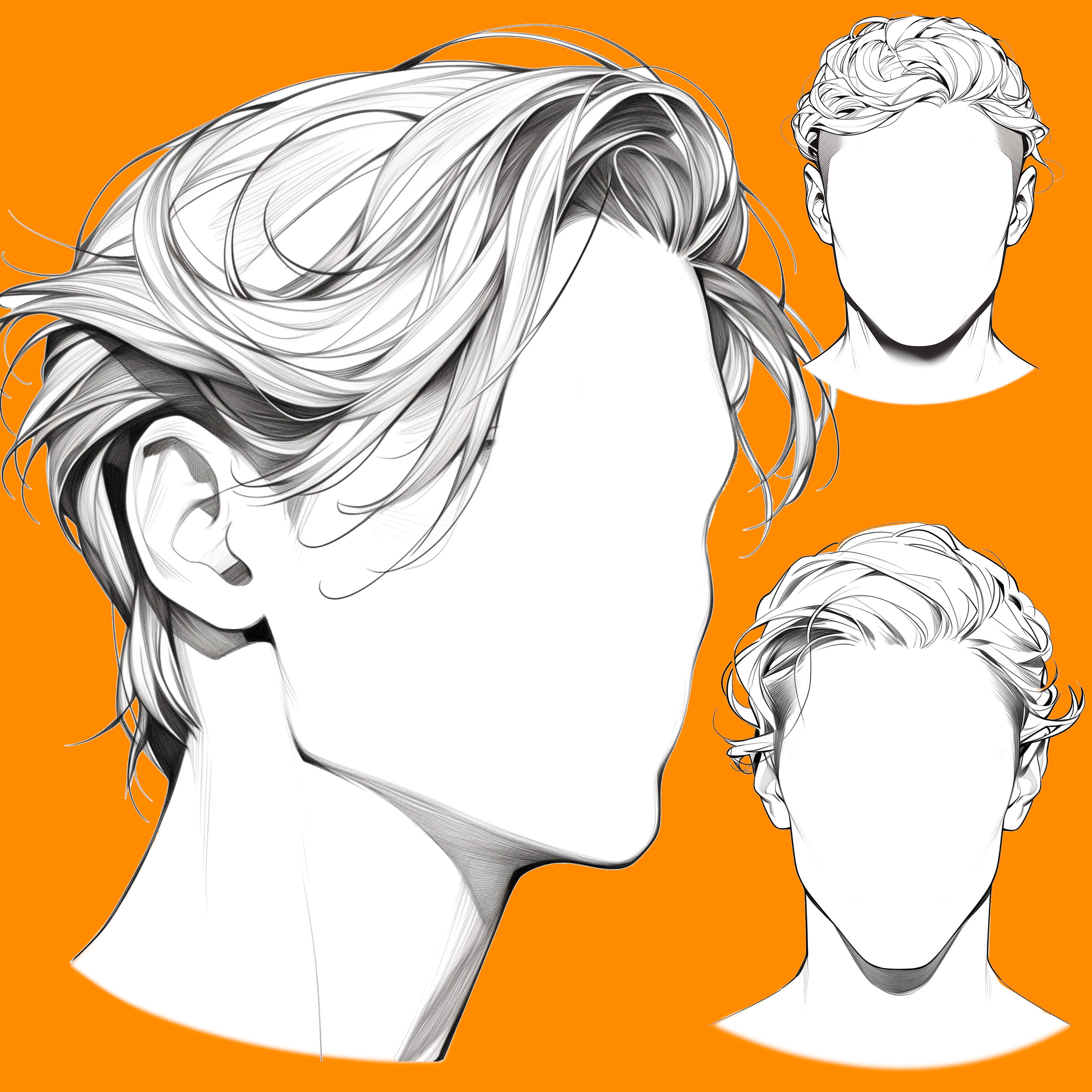 118 Male Hair Stamp Brushes for Procreate - Etsy