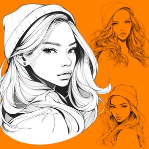 240 Woman Portrait Stamp Brushes for Procreate, Procreate Stamp ...