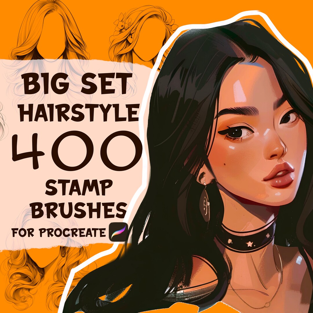 400 Hairstyle Stamp Brushes for Procreate (digital Download) - Etsy