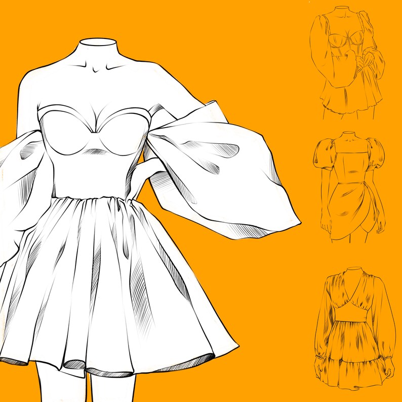 60 Dress Stamp Brushes for Procreate, Procreate Stamps, Procreate ...