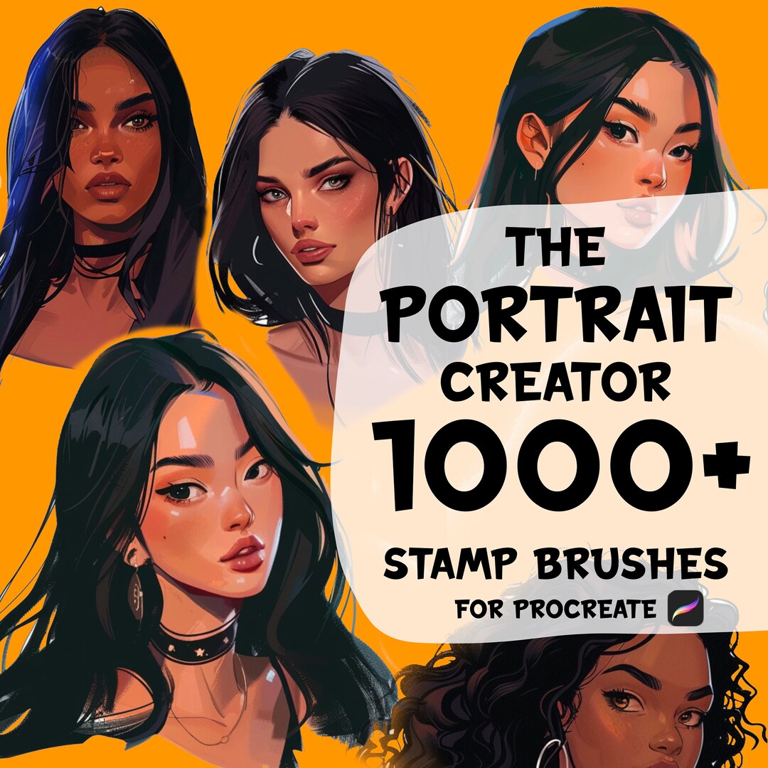 1000 Portrait Stamp Brushes for Procreate, the Portrait Creator for ...
