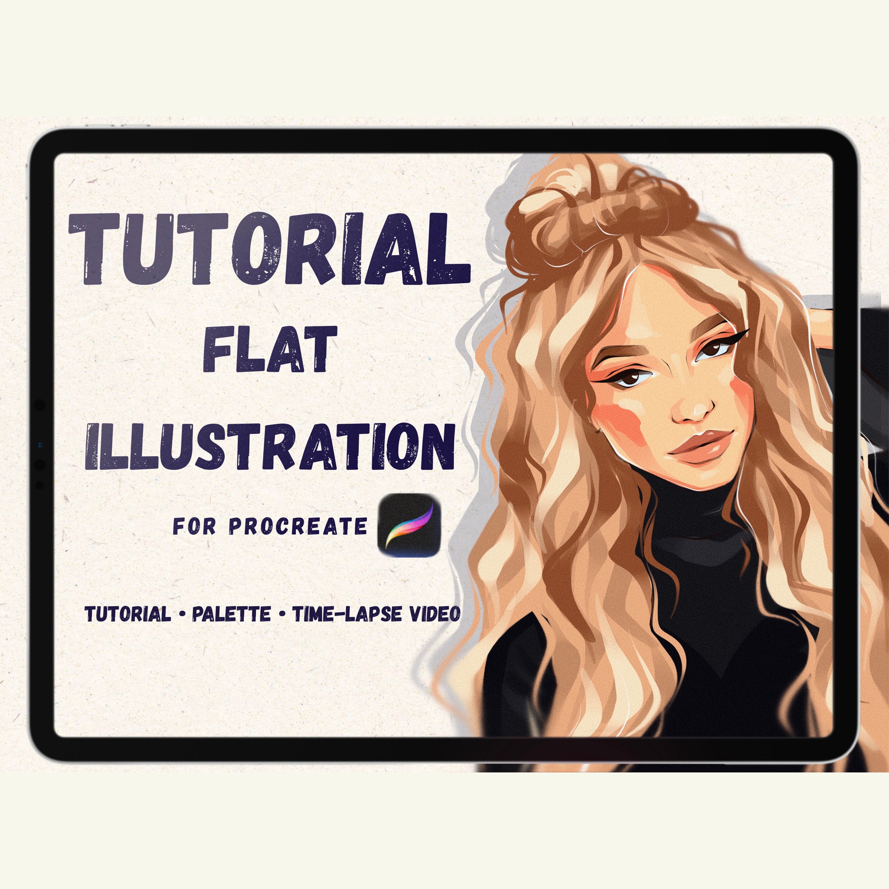 Tutorial Flat Illustration, Flat Portrait Procreate, Procreate Guide ...