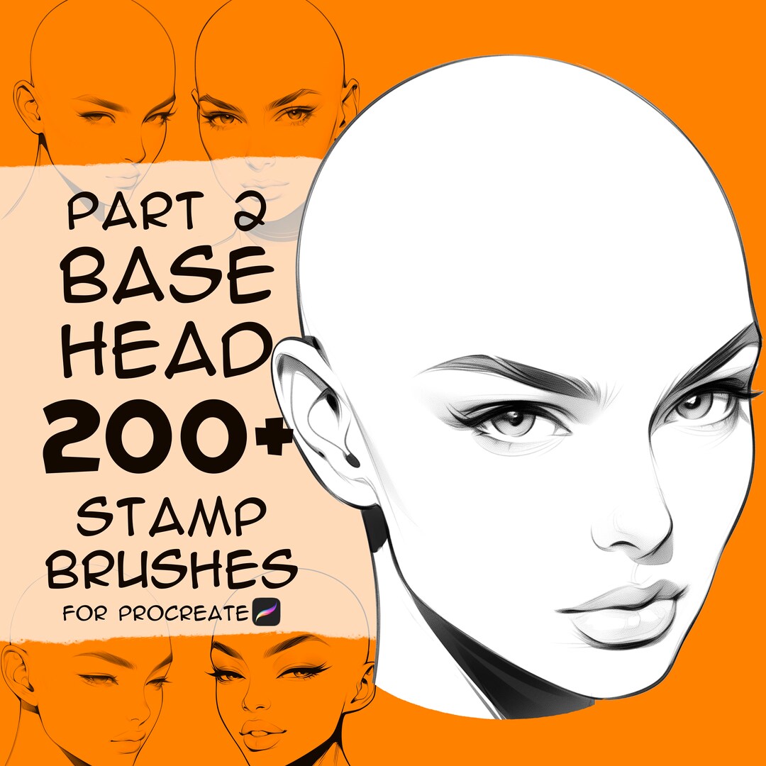 219 Base Head Stamp Brushes for Procreate, Procreate Woman Base Head ...