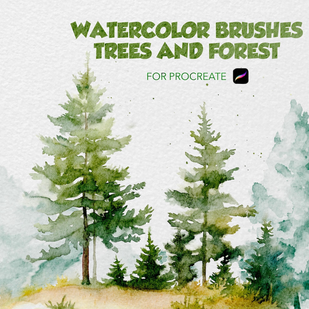 89 Watercolor Tree & Forest Brushes for Procreate (digital Download) - Etsy
