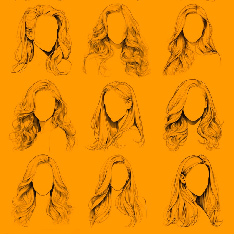 400 Hairstyle Stamp Brushes for Procreate (digital Download) - Etsy