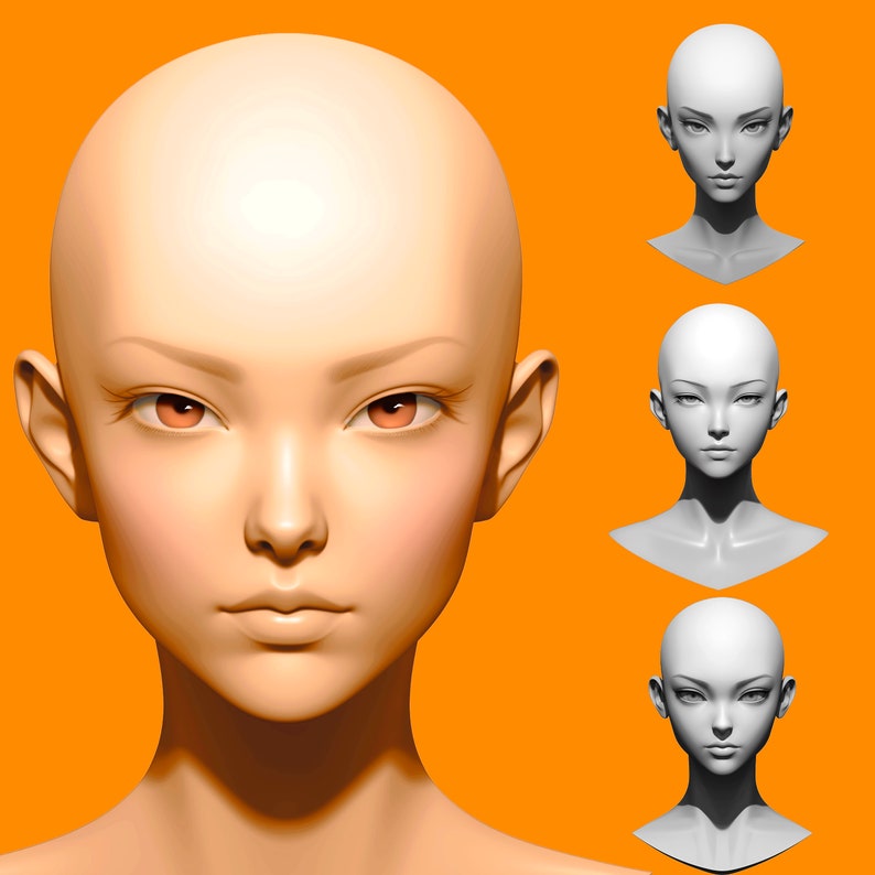 3d Head Stamp Brushes for Procreate, Procreate Skin Tone, Procreate ...