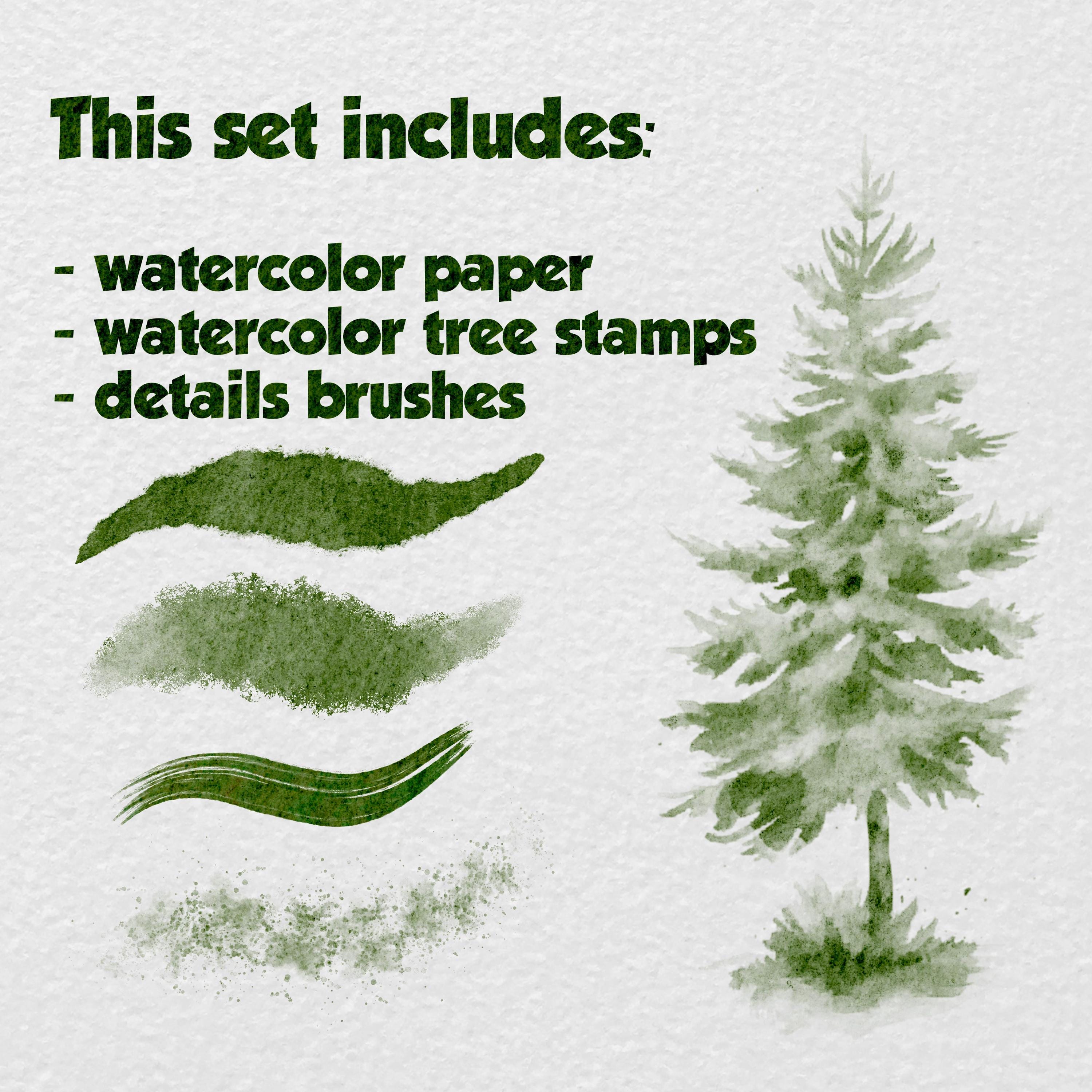89 Watercolor Tree & Forest Brushes for Procreate (digital Download) - Etsy