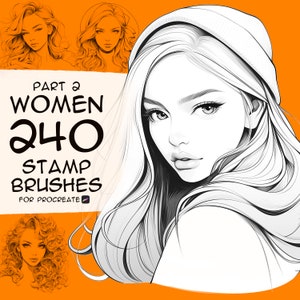240 Woman Portrait Stamp Brushes for Procreate (digital Download) - Etsy