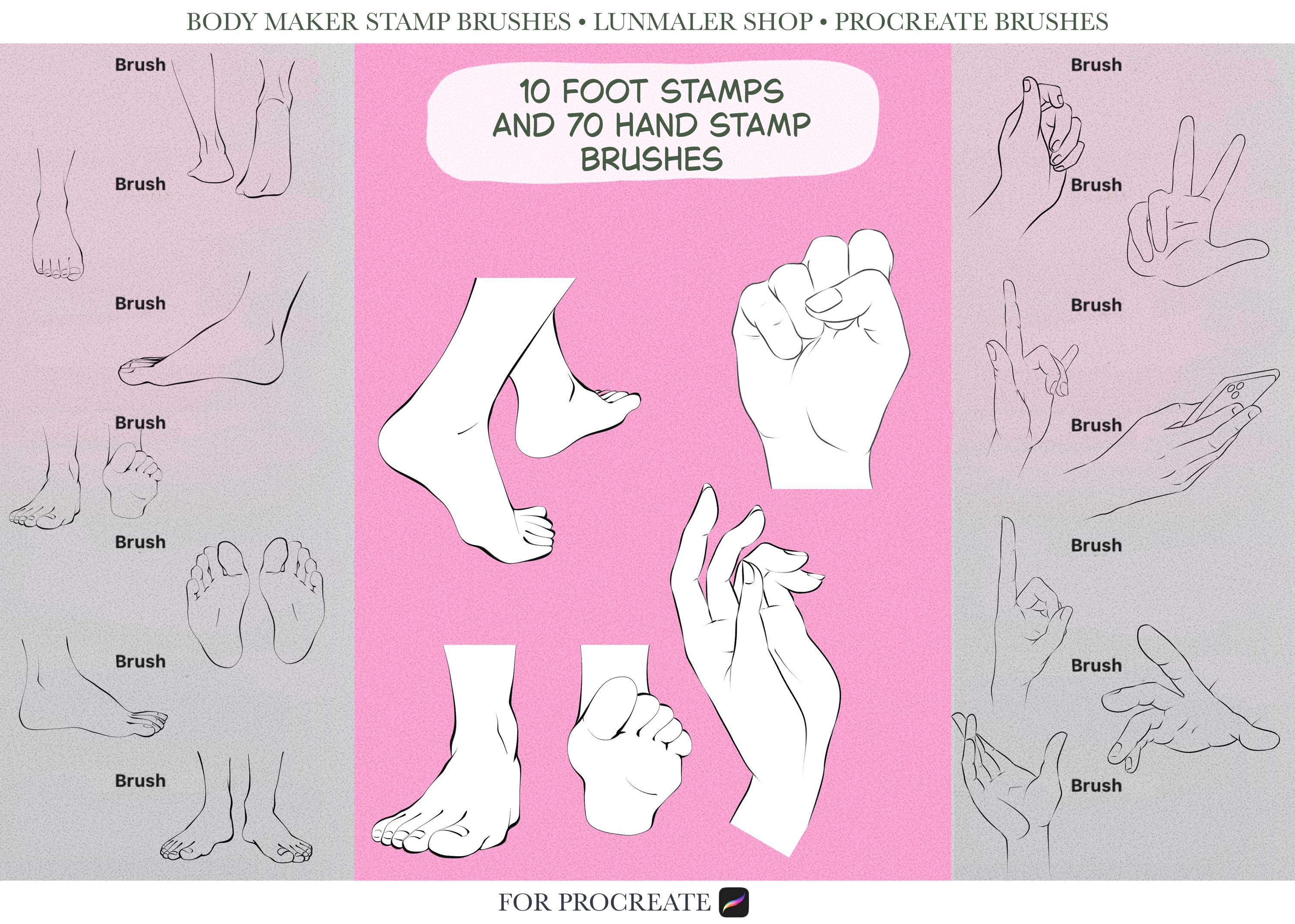 Female Body Maker Stamp Brushes for Procreate. Procreate Character ...