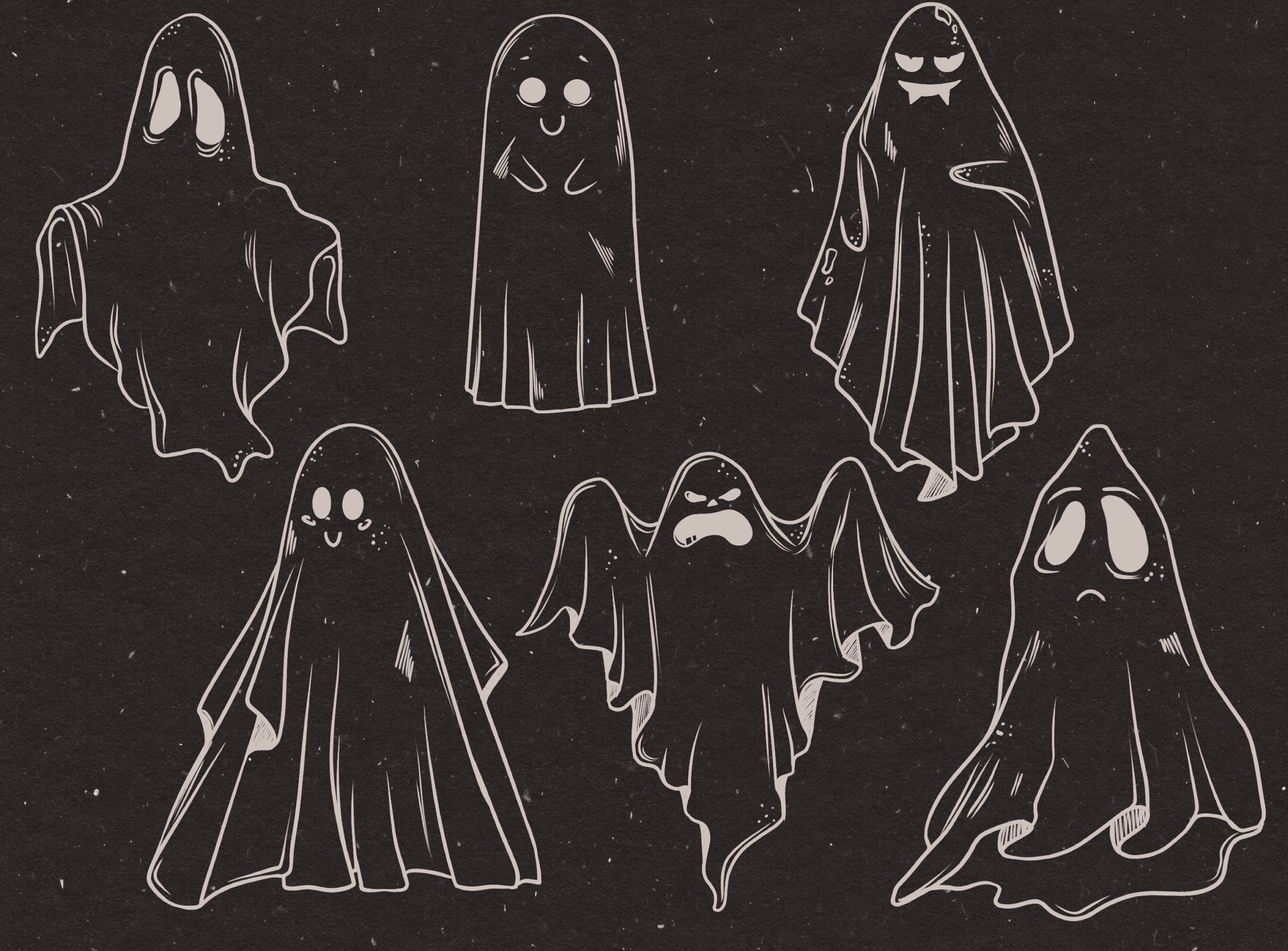 20 Halloween Ghosts Stamp Brushes for Procreate Design Stamp - Etsy