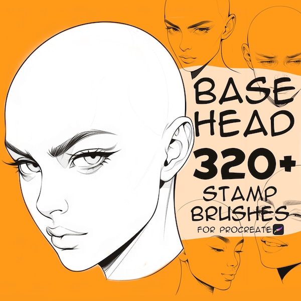 123 Male Head Stamp Brushes for Procreate, Procreate Stamp, Procreate ...