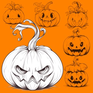 300 Halloween Pumpkin Stamp Brushes for Procreate (brushset Digital ...