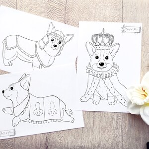 Printable Royal Corgi Colouring Pages, Medieval Dogs Colouring Sheets ...