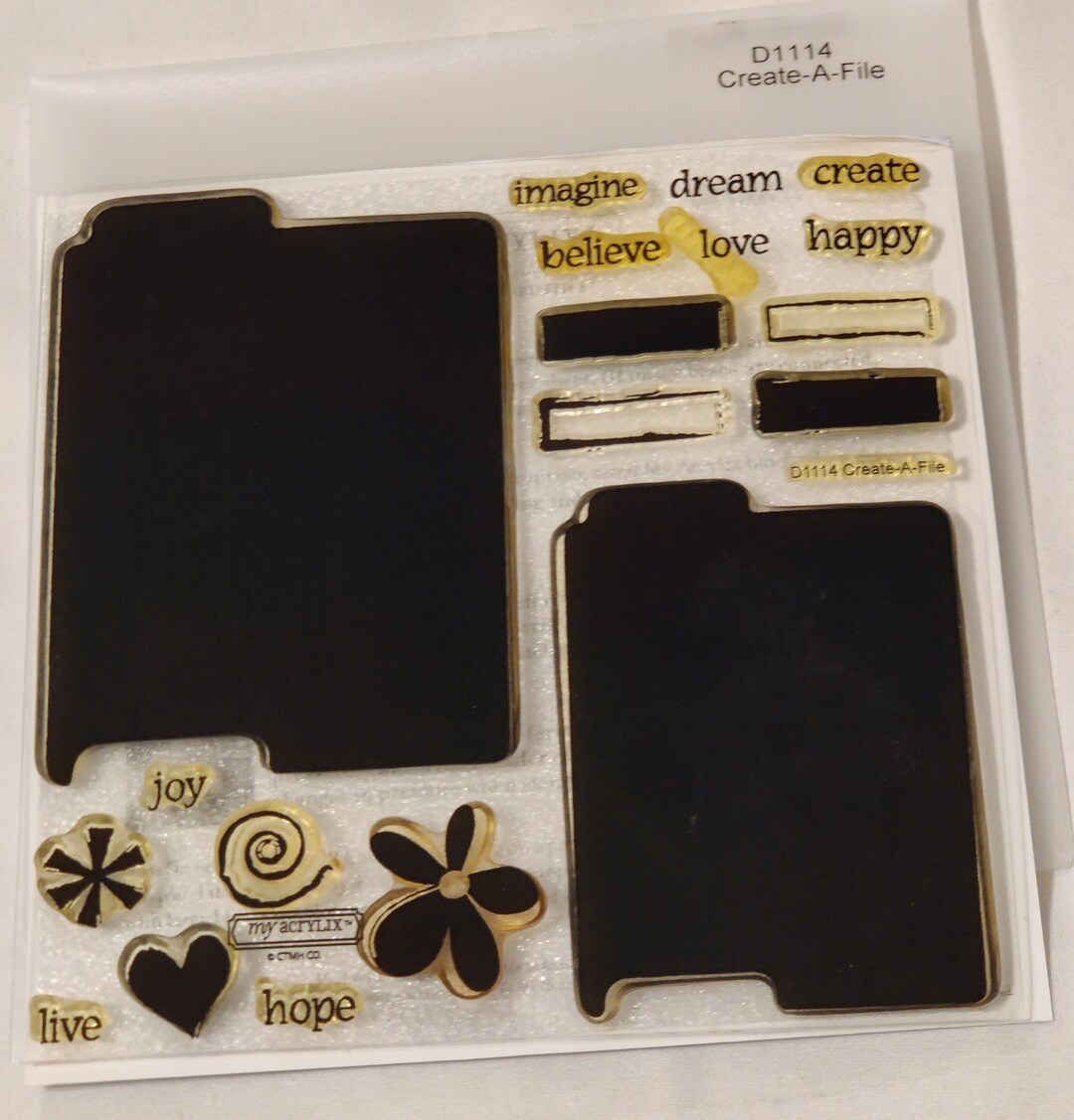 CTMH D1114 Create-a-file USED Stamp Set - Etsy