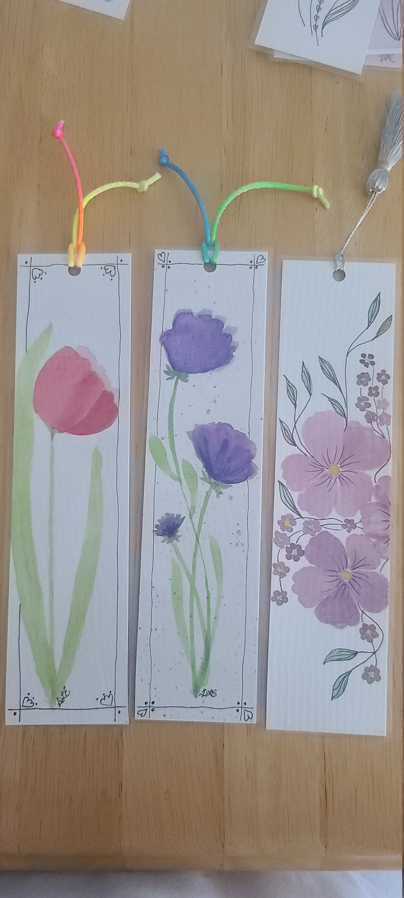 Hand Painted Watercolor Bookmarks - Etsy