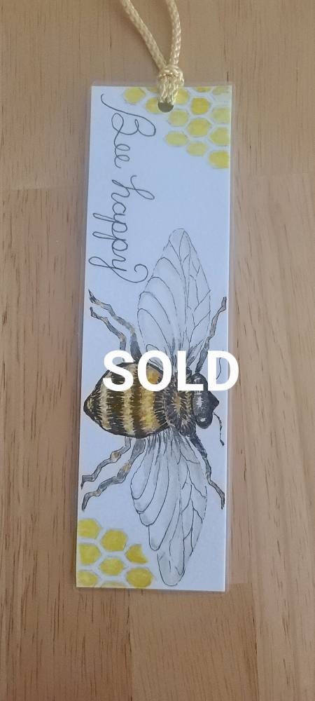 Hand Painted Watercolor Bookmarks, Bees - Etsy