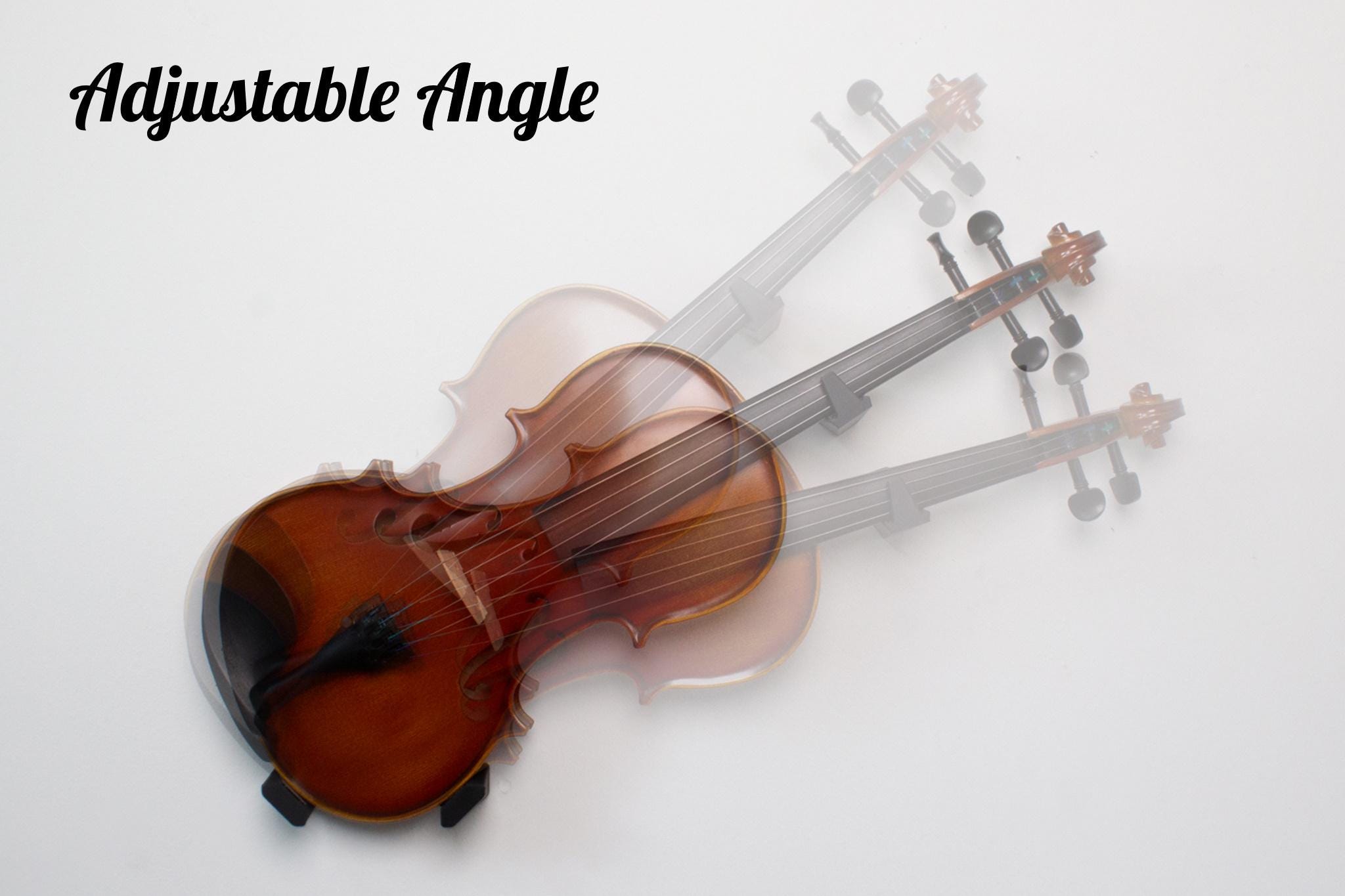 Slanted Angled Adjustable • Violin Wall Mount • Hook Bracket Holder ...