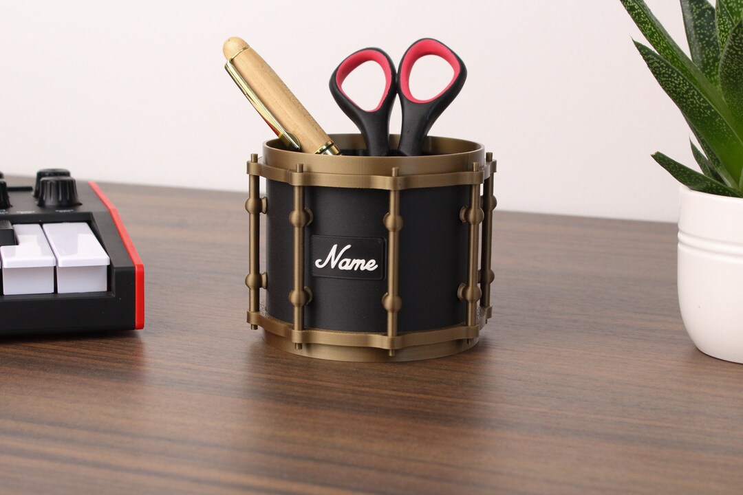 Small Snare Drum Pen Holder • Desk Organizer • Display Gift • Musician ...