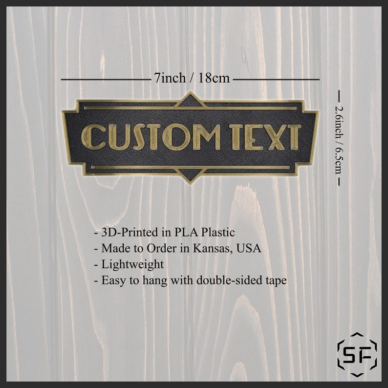 Customizable Art Deco Plaque | Personalized Wall Decor | 3D Printed ...