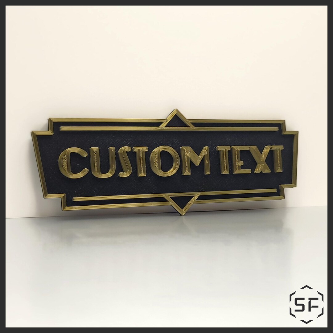 Customizable Art Deco Plaque | Personalized Wall Decor | 3D Printed ...