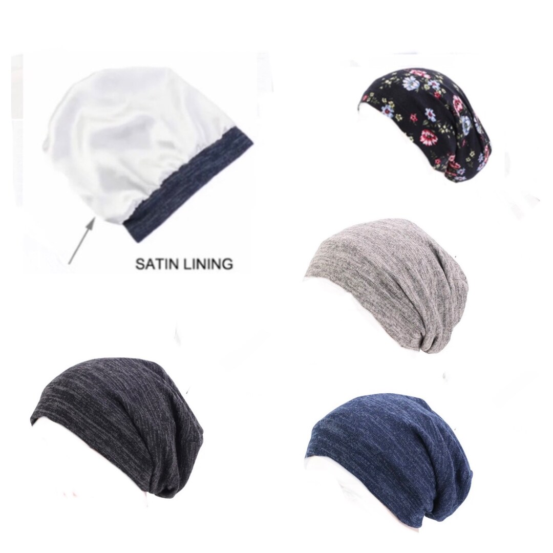 Silky Satin Lined Ultra Soft Chemotherapy Beanie Chemo Hat Sensitive ...