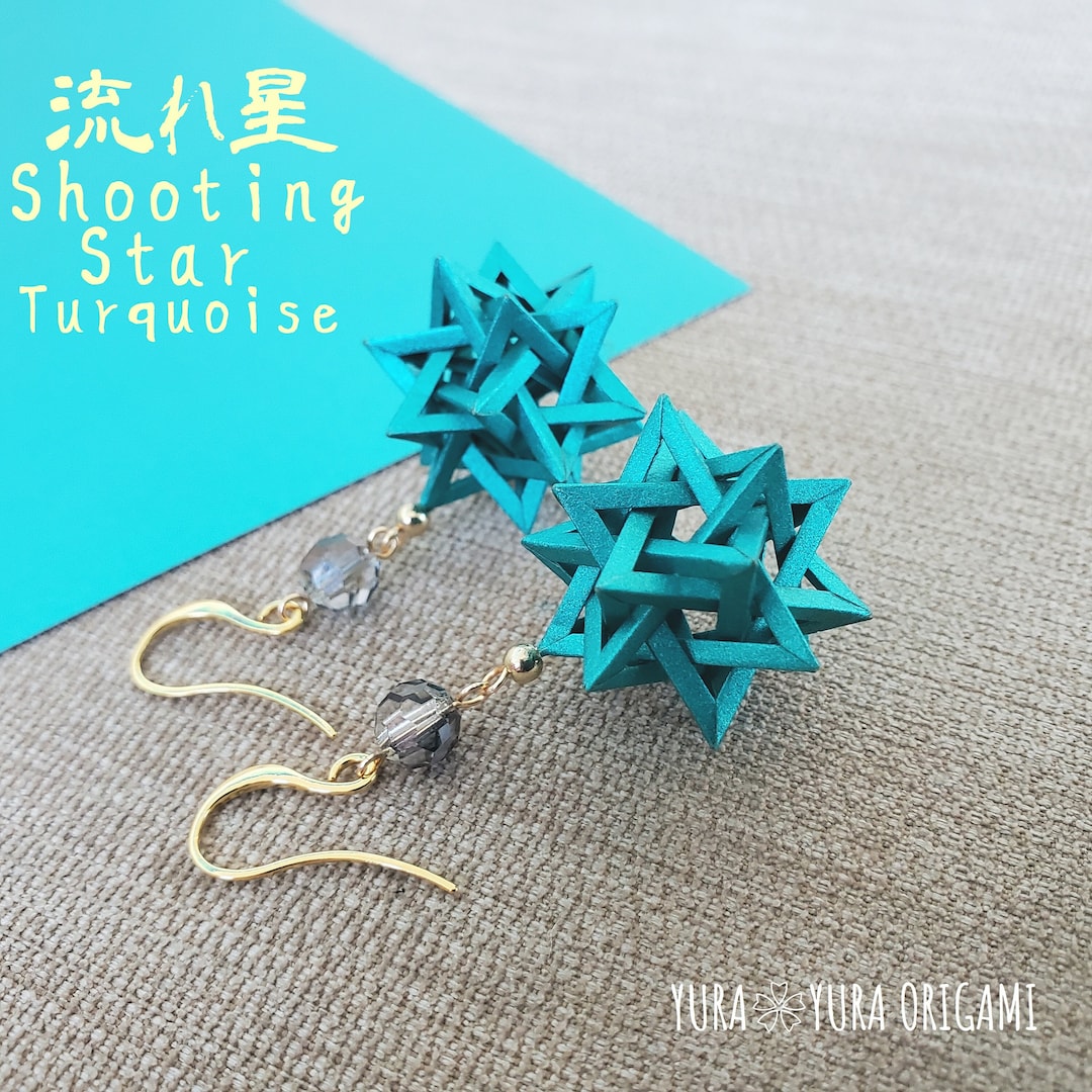 Tetrahedron shooting Star Turquoise Greenmodular Origami - Etsy