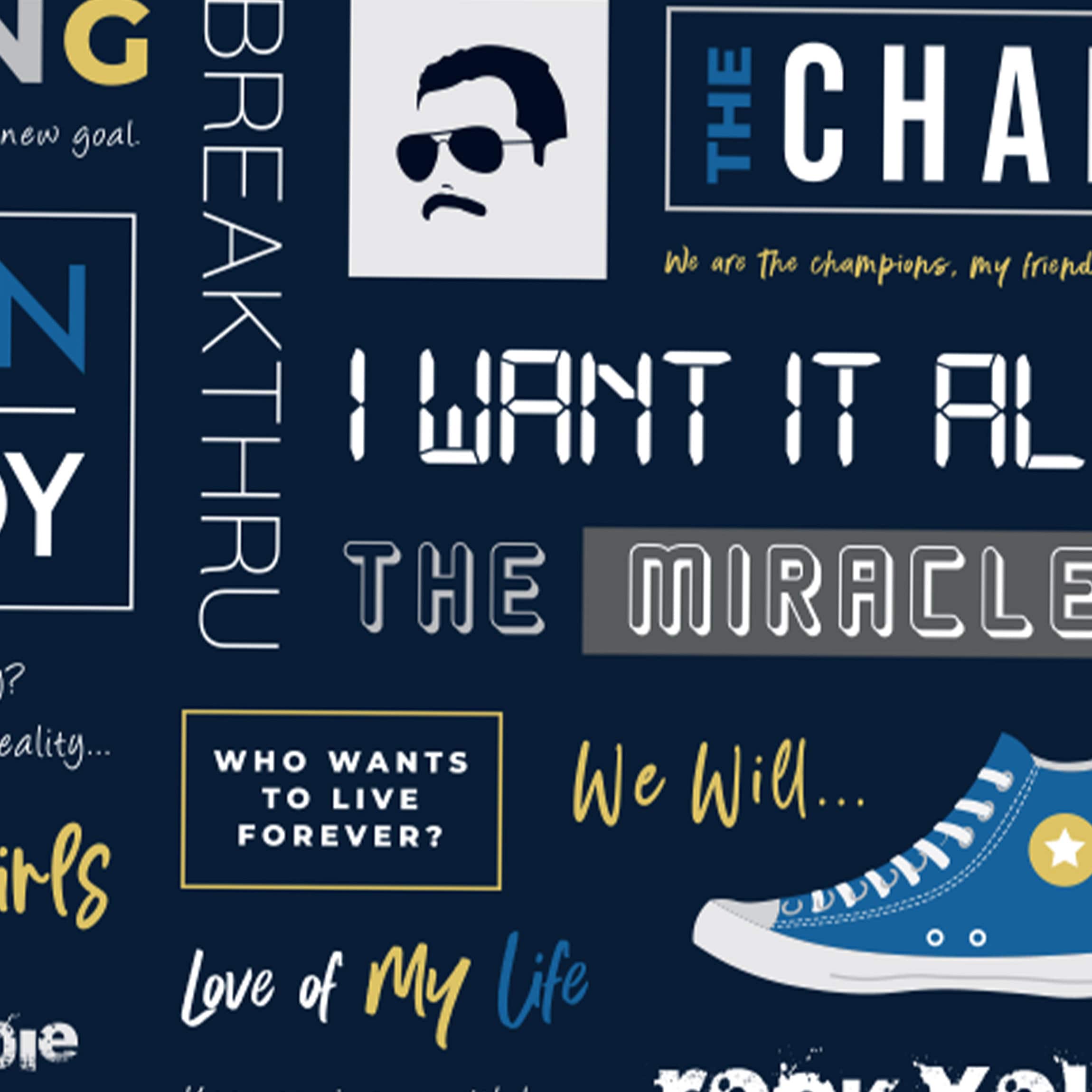 Queen Poster Print High Quality Print Bohemian Rhapsody Blue / A4 / A3 ...