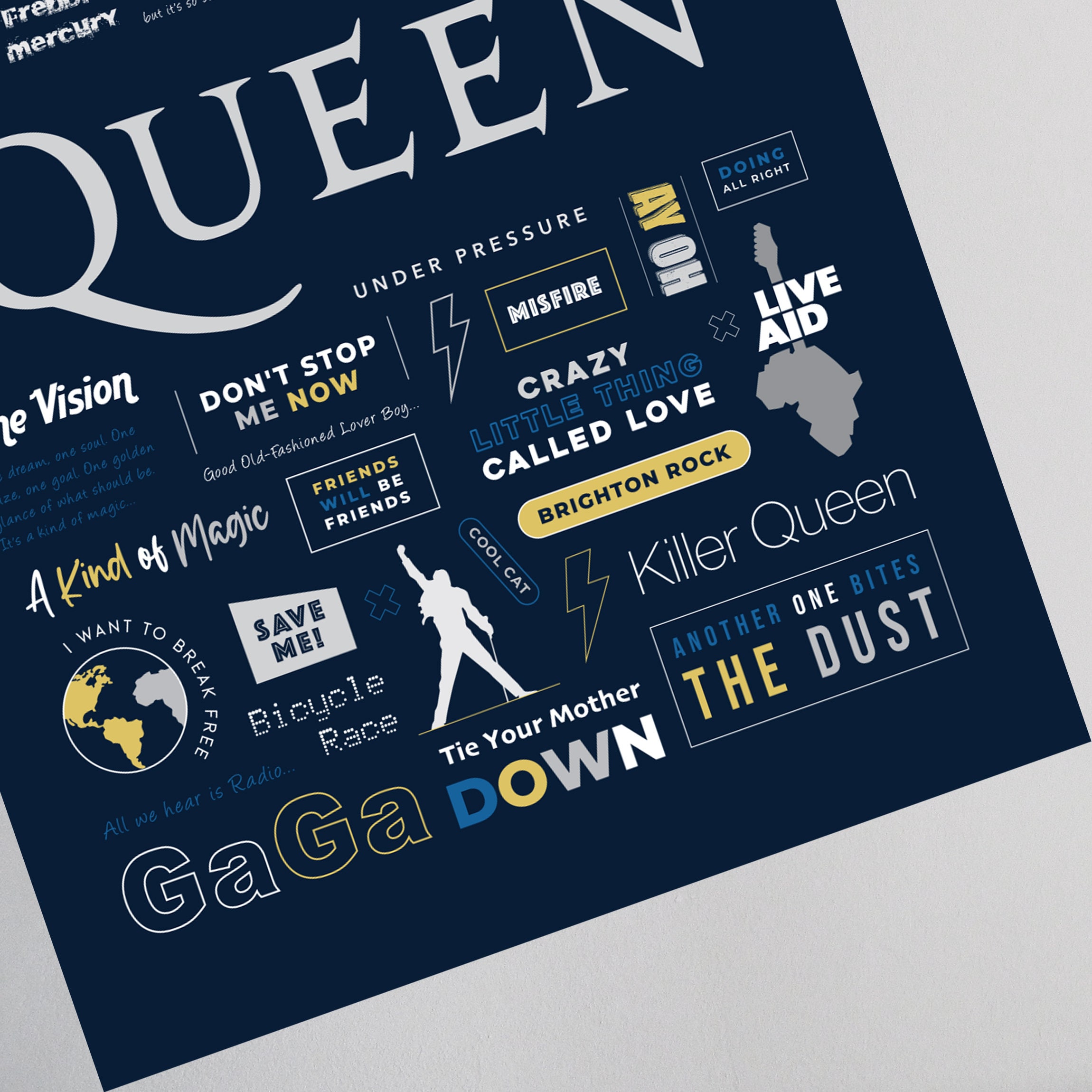 Queen Poster Print High Quality Print Bohemian Rhapsody Blue / A4 / A3 ...