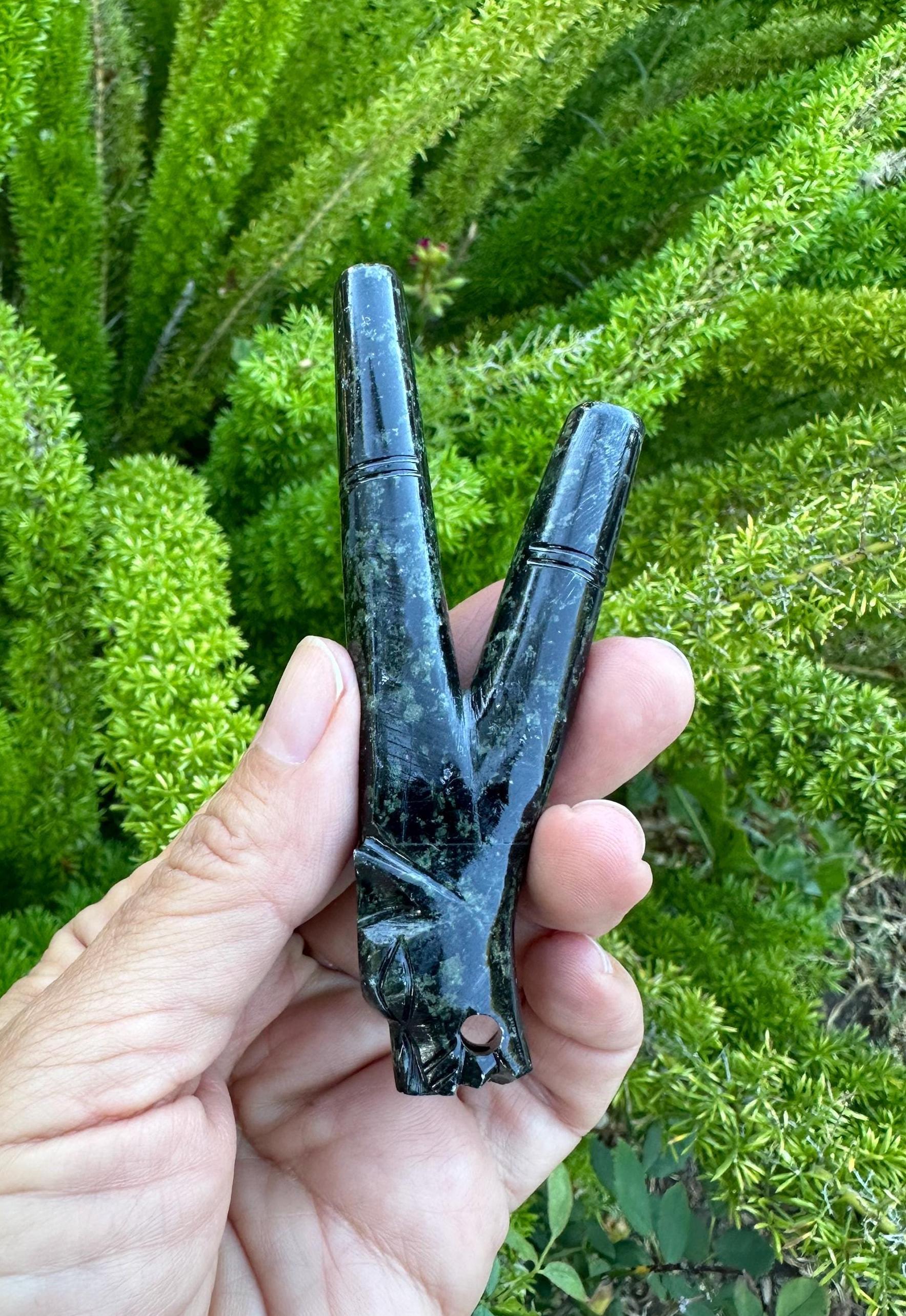 Jaguar Serpentine Kuripe, Peruvian Stone Self Applicator - Etsy