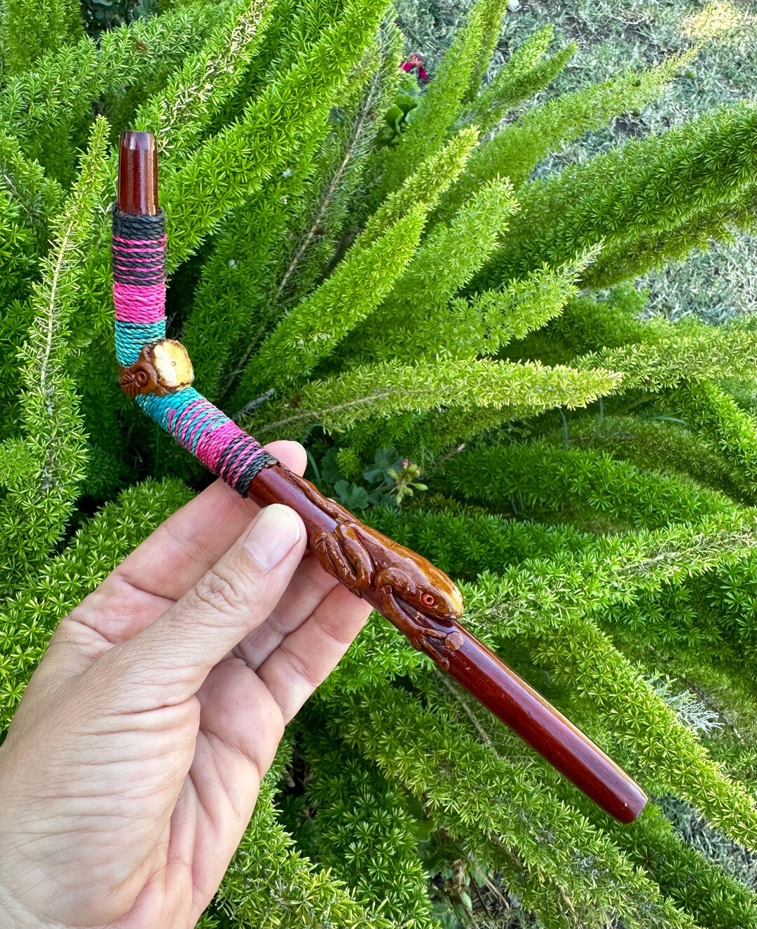 Beautiful Handmade Shipibo Wood Tepi With Frog Design - Etsy