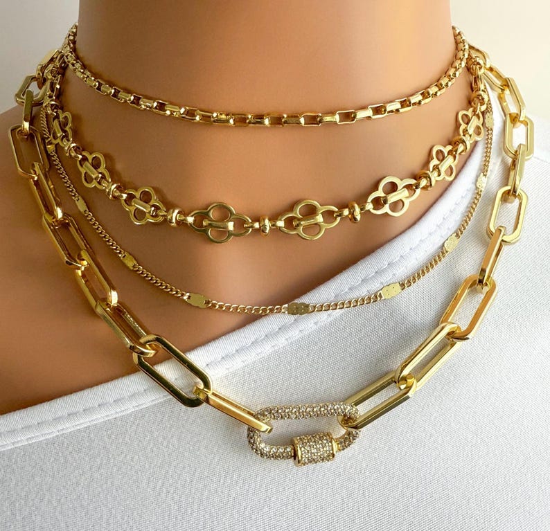 18k Gold Filled Rolo Chain Necklace | Minimalist Cable Chain - Etsy