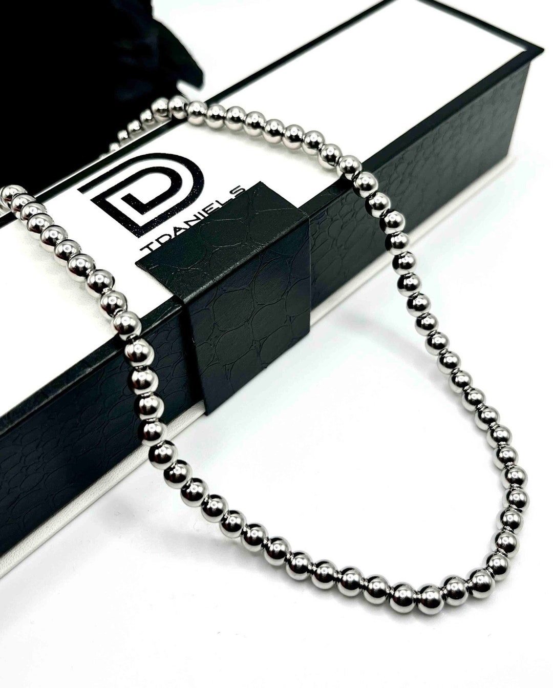 Stainless Steel Sliver Ball Bead Necklace 6mm Minimalist - Etsy