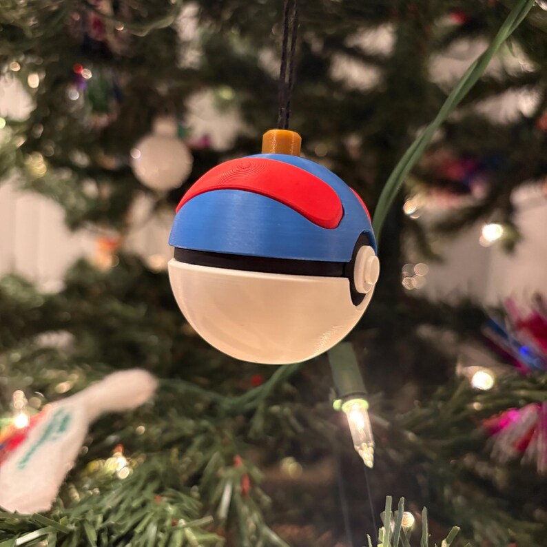 Pokeball Christmas Ornament Set - 3D Printed Pokeball, Great Ball ...