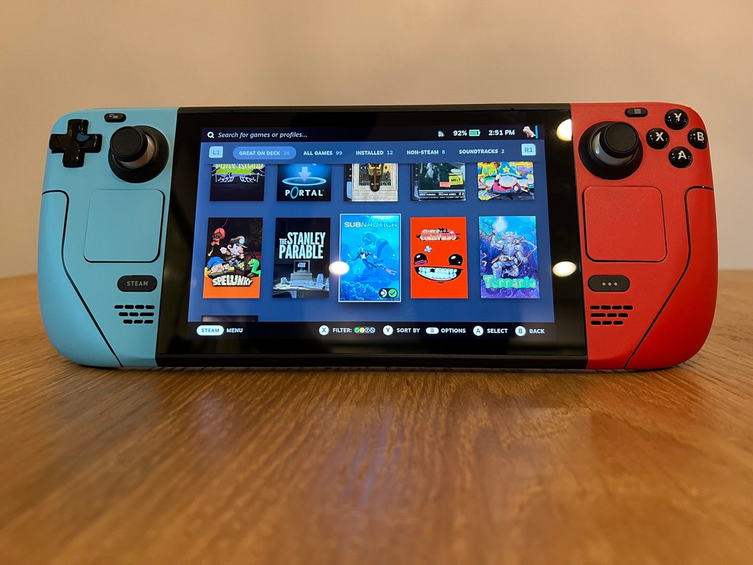 Steam Deck Vinyl Skin - Red and Blue Handheld Controller Style ...