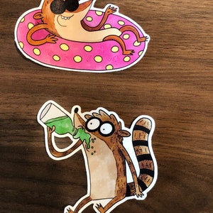 Rigby - Regular Show Vinyl Stickers Set 1 - Etsy